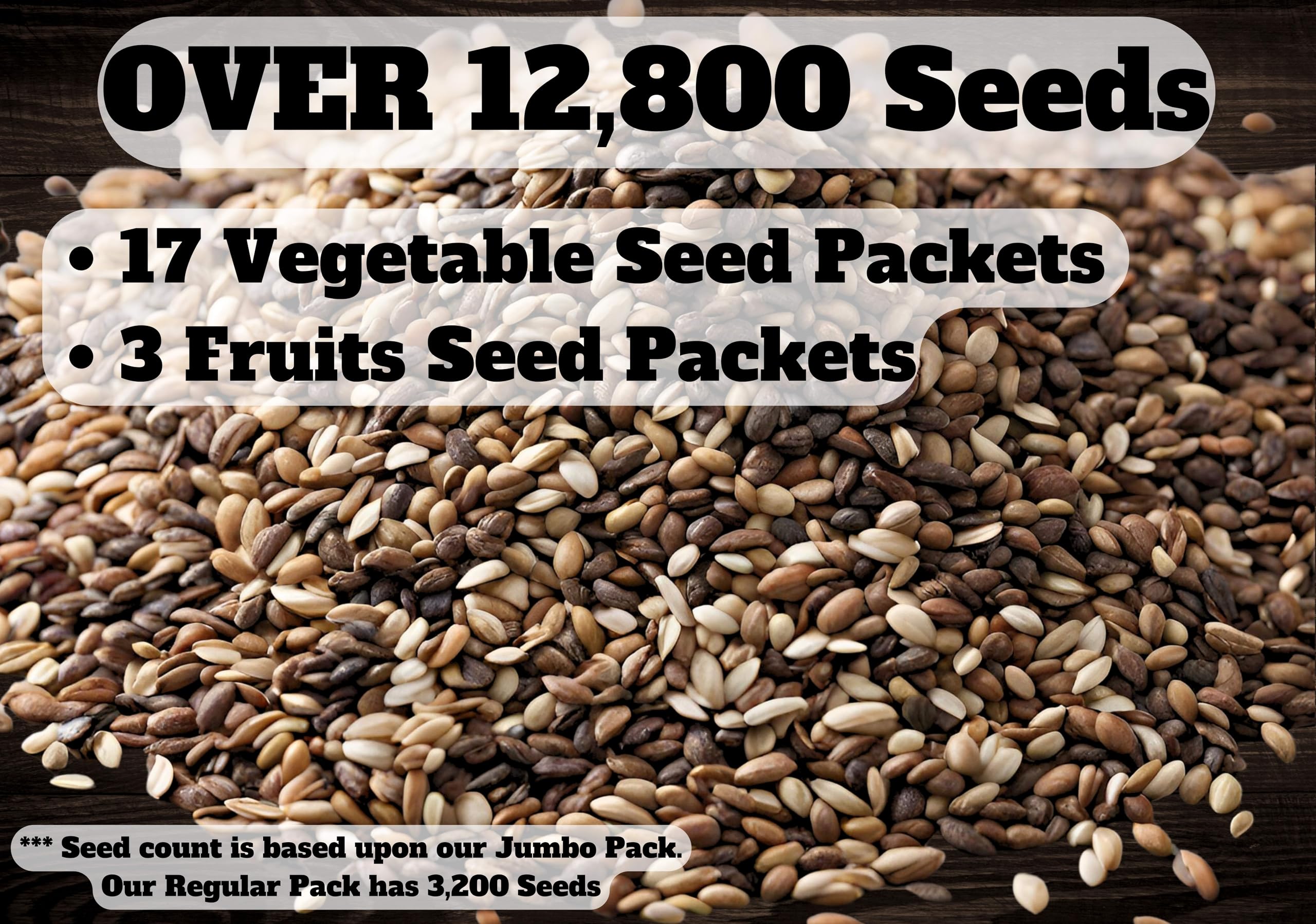 B&KM Farms Non-GMO Heirloom Seed Collection, Over 10,000 Seeds, 20 Varieties, Tomatoes, Zucchini, Carrots, Heavy-Duty Container (4)