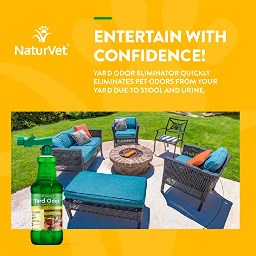 NaturVet β Yard Odor Eliminator β Eliminate Stool and Urine Odors from Lawn and Yard β Designed for Use on Grass, Plants, Patios, Gravel, Concrete & More β 31.6 oz Ready-to-Use with Nozzle