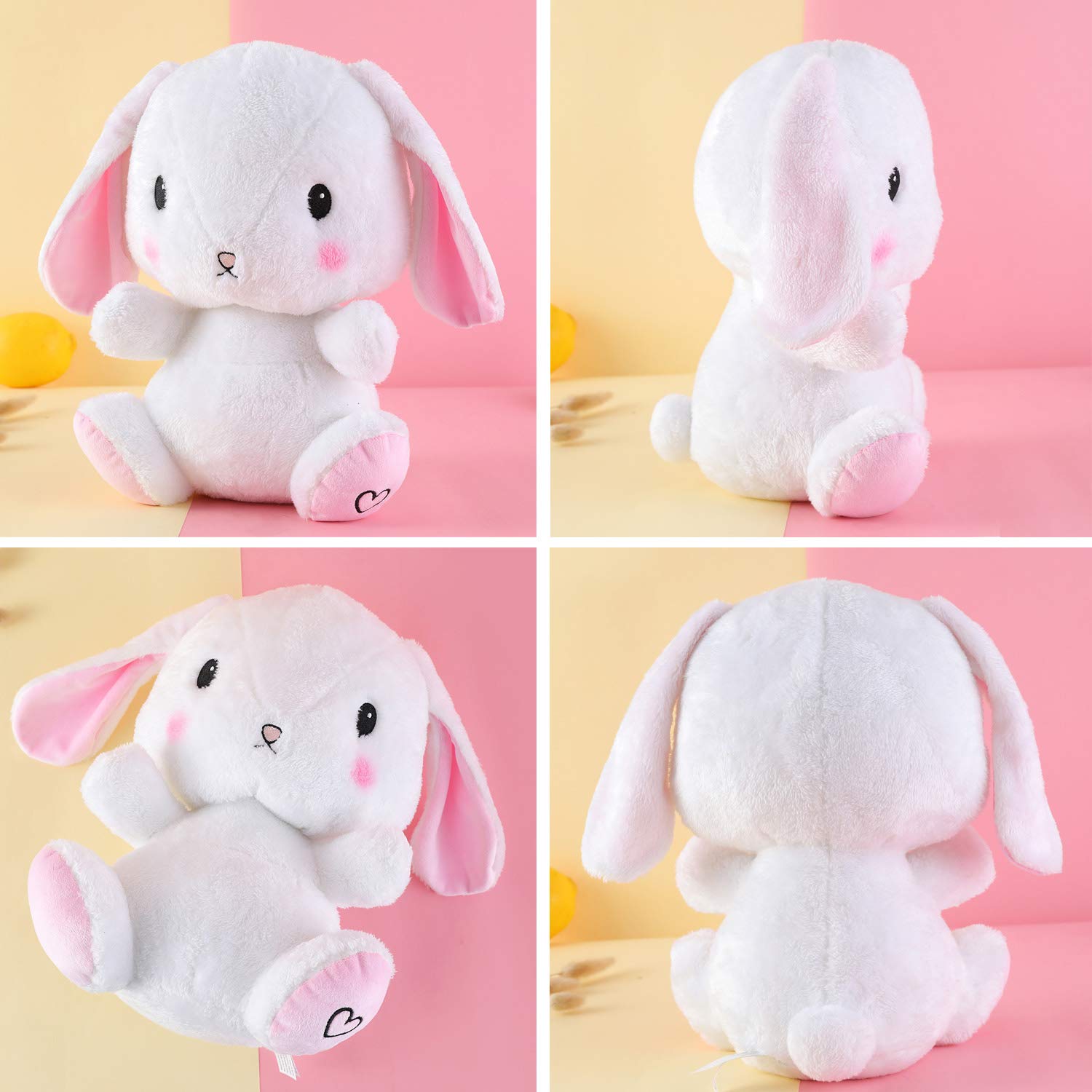 Little Room Naturally Glow in The Dark Bunny Stuffed Animal Plush Toy, 14 Inches (L1001), White