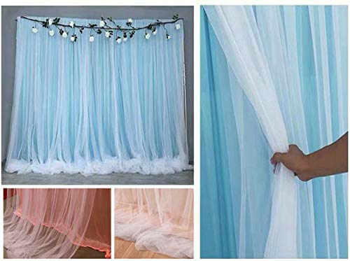 Dusty Green Tulle Chiffon Backdrop for Bridal Shower Wedding Ceremony Backdrops Curtains Newborn Baby Shower Backdrop Photo Booth Background Photography