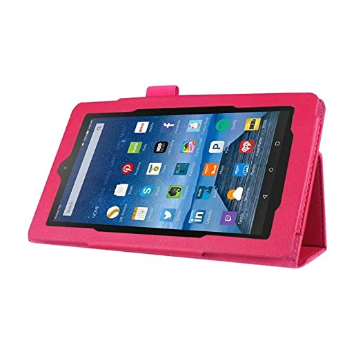 Luxury Folio Stand PU Leather Case Cover For Amazon Kindle New Fire 7 2019 2017 SR043KL 2015 HD7 SV98LN 7" (5th 7th 9th Generation, 2015 2017 2019 Release) (Black)