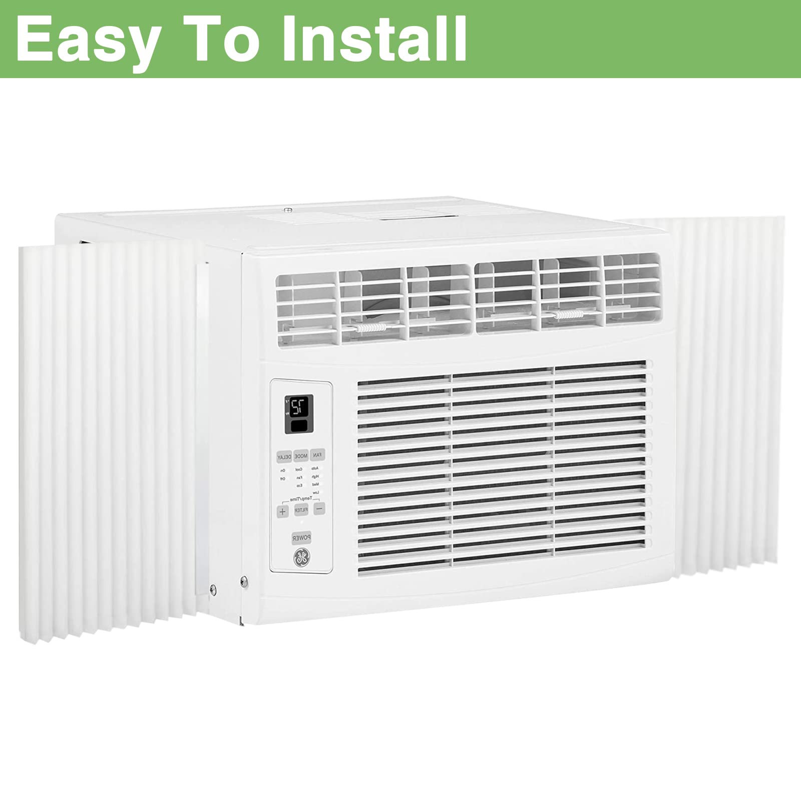 Birllaid Window Air Conditioner Side Panels Foam Insulation Installation Kit,Window Ac Side Panels,Ac Unit Window Seal 17Inch x 9 Inch x 7/8 Inch,Pack of 2 White (White)