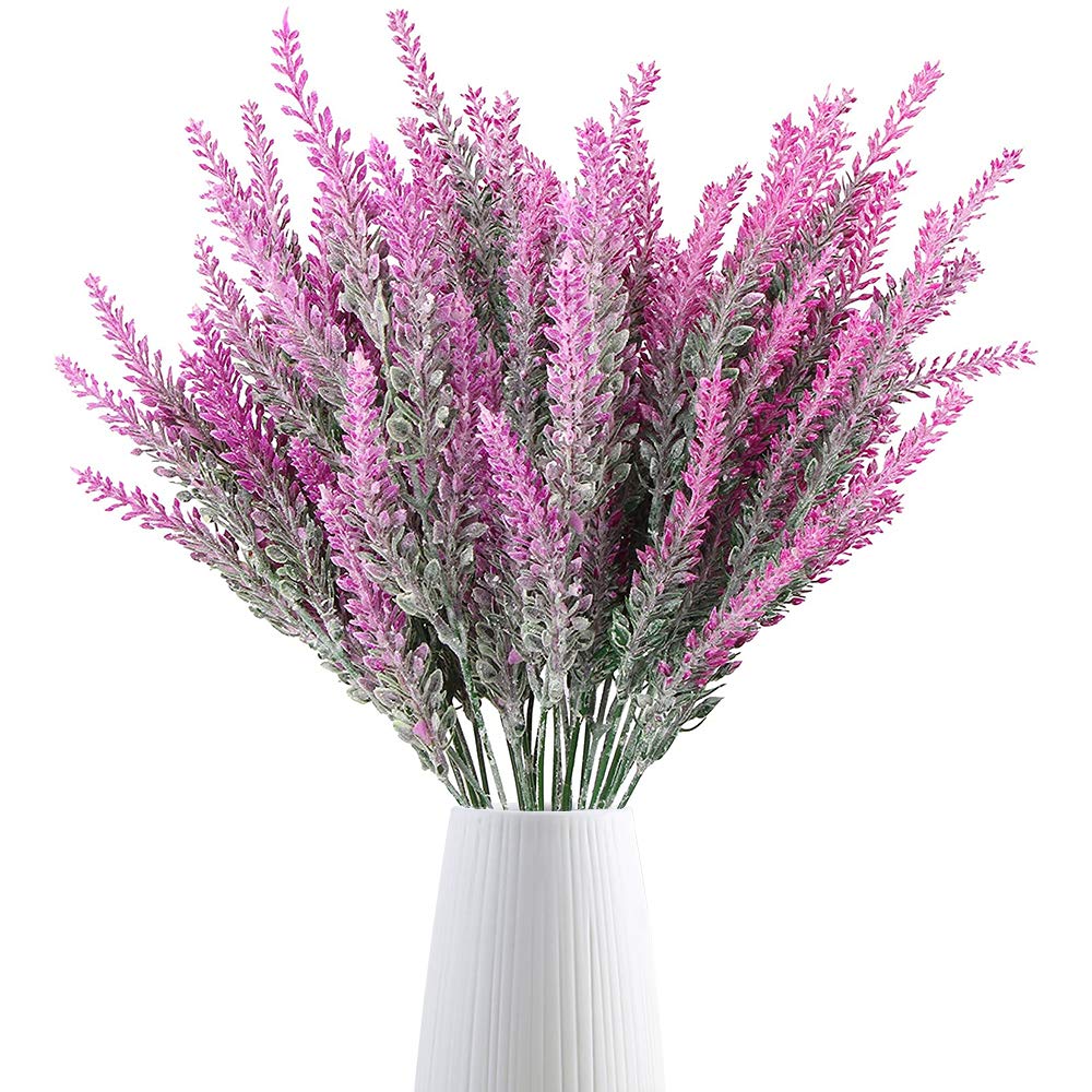 LISENNER 6 Bundles Lavender Bouquet for Wedding Home Office Kitchen Garden Table Indoor Outdoor Decoration(Red)