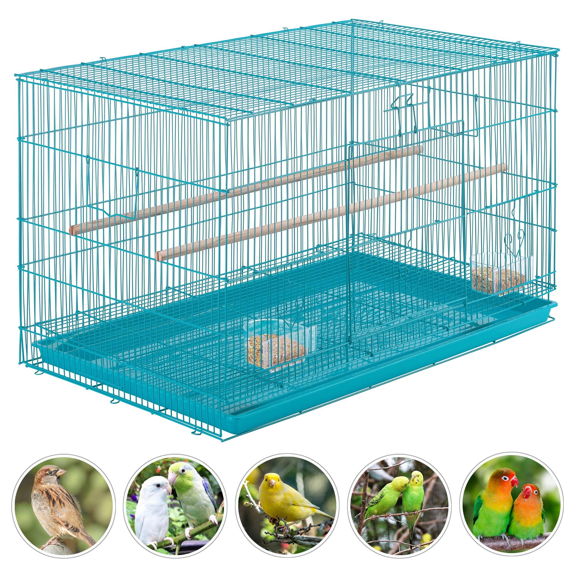 Yaheetech Flight Bird Cage Metal Extra Space Parakeet Cage for Medium Small Birds Cockatiels Conures Budgies Lovebirds