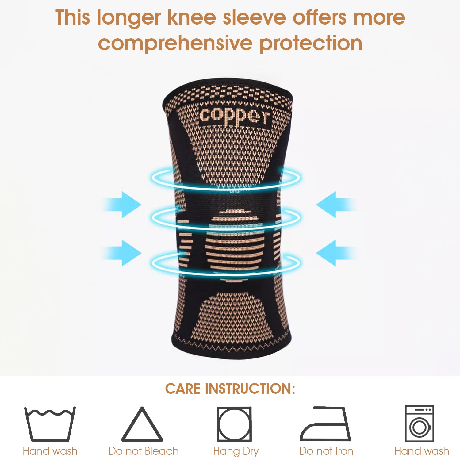 AZ Copper Relief Copper Knee Brace for Arthritis Pain and Support-Copper Knee Sleeve Compression for Sports, Workout, Arthritis Relief-Single Pack (Small)