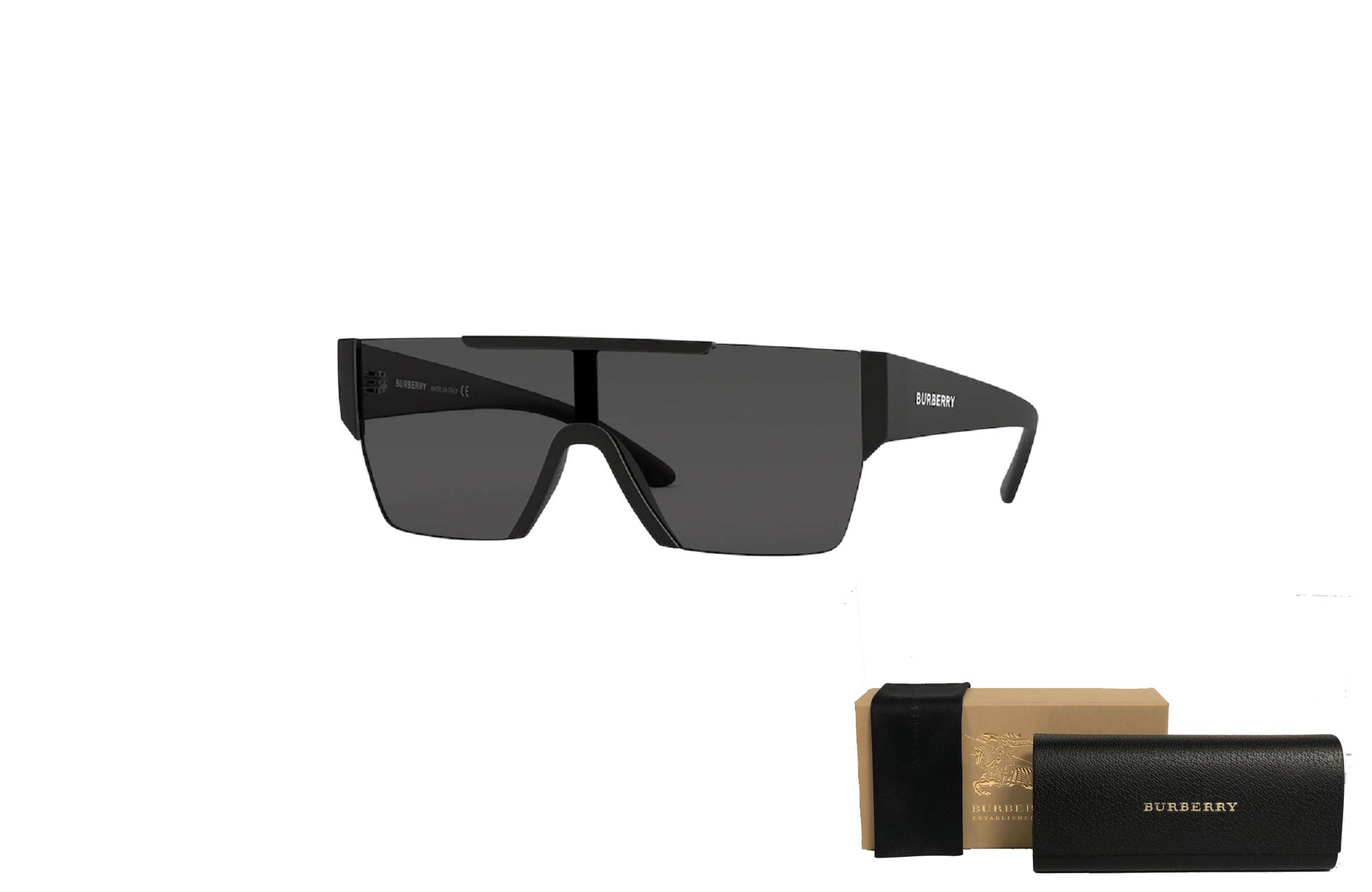 BE4291 346487 38MM Matte Black/Grey Rectangular Sunglasses for Men+ BUNDLE With Designer iWear Eyewear Kit