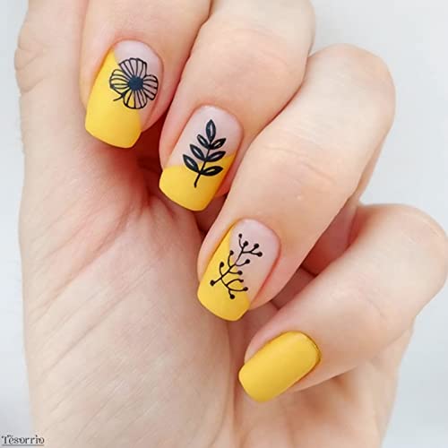 Gel Polish Design Nail Art Stamper - 12Pcs Stamp for Nails Plate Set Stamp Tool for Nails Flower Beauty Butterfly Stamps for Slow Drying Nail Polish - Manicure Set Art Kit