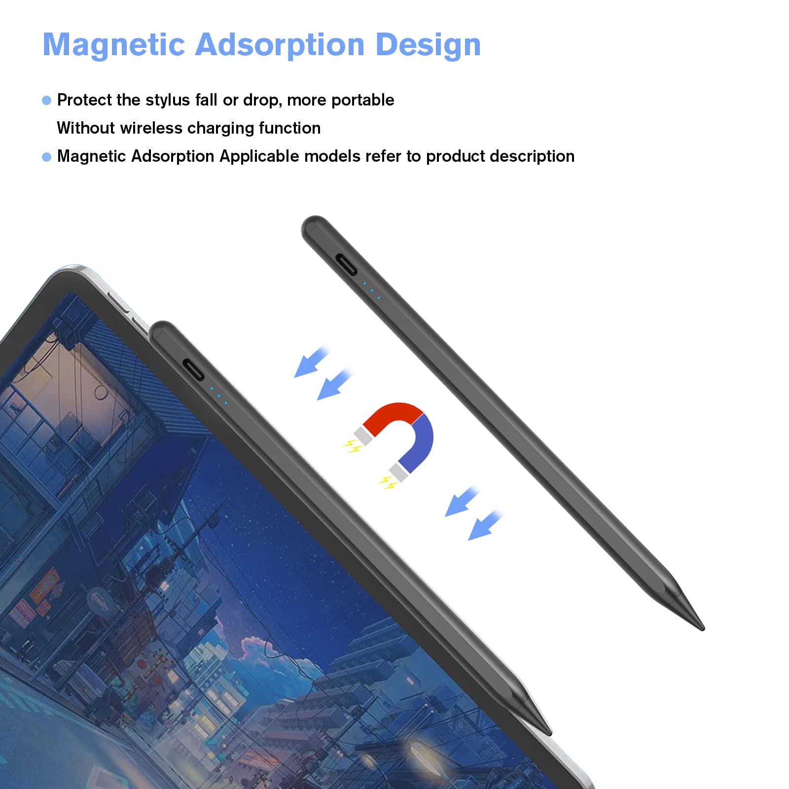 cimetech Stylus Pen for iPad - Apple Pencil with Palm Rejection, Tilt Sensitivity, Compatible with 2018-2022 Apple iPad 10th/9th/8th/7th/6th, Pro 11/12.9in, Air 5th/4th/3rd, Mini 6/5 Gen