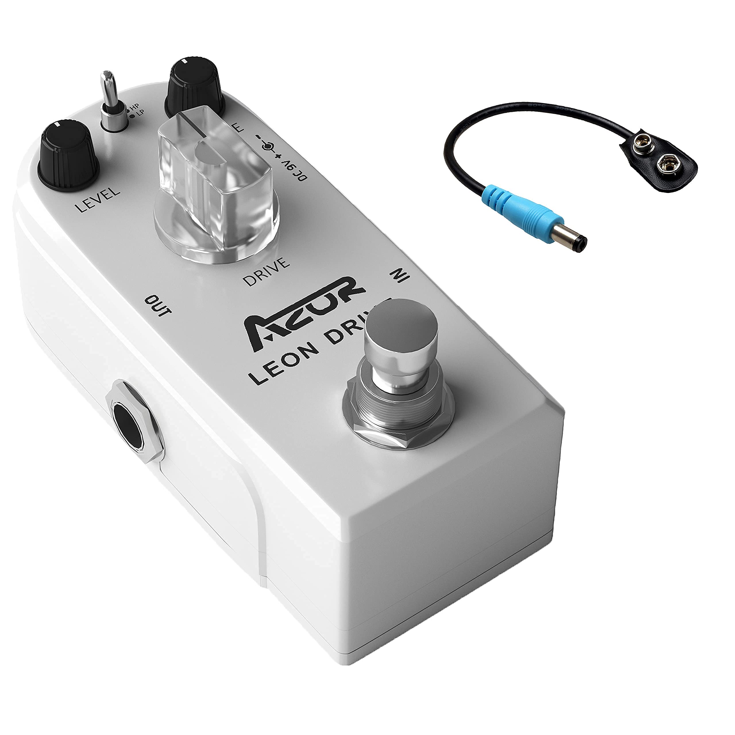 AZOR Leon Ultimate Drive Overdrive Guitar Effect Pedal with Guitar Pedal Power Cable
