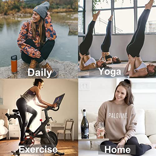 GAYHAY High Waisted Leggings for Women - Soft Opaque Slim Tummy Control Printed Pants for Running Cycling Yoga A-Black