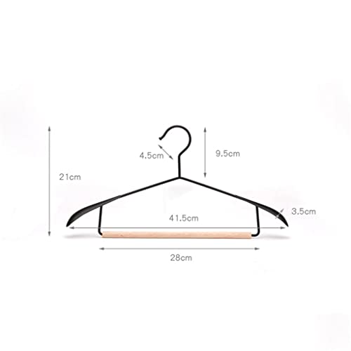 EYHLKM Wooden Hangers Metal Suit Hangers Wide Shoulders and Trousers bar Hangers Wardrobes Storage Racks