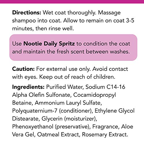 Nootie - Pet Shampoo for Sensitive Skin - Revitalizes Dry Skin & Coat - Natural Ingredients - Soap, Paraben & Sulfate Free - Cleans & Conditions