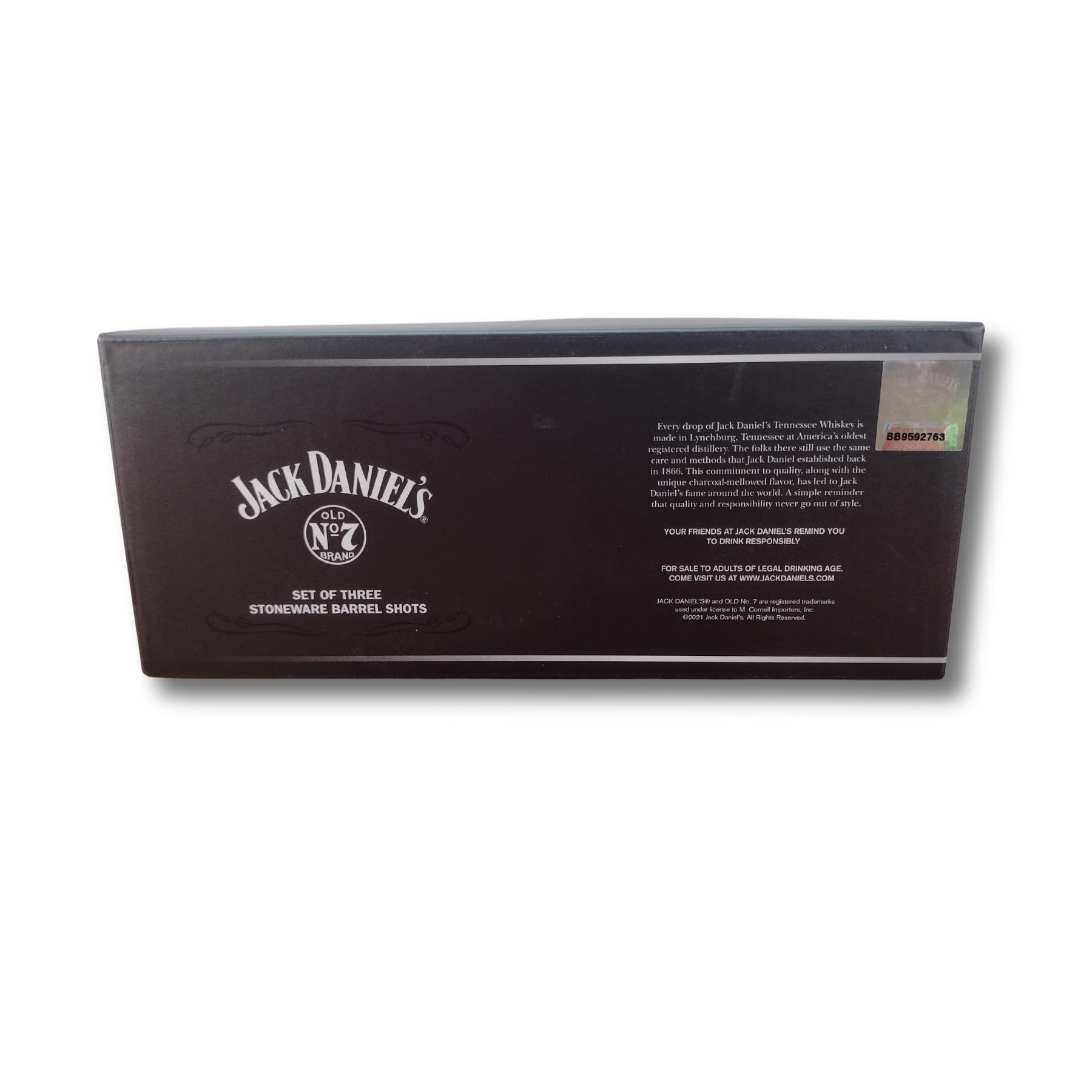 M. CORNELL IMPORTERS Jack Daniel's Stoneware Barrel Shot Glasses Set of 3 - Jack Daniel's Gift Set