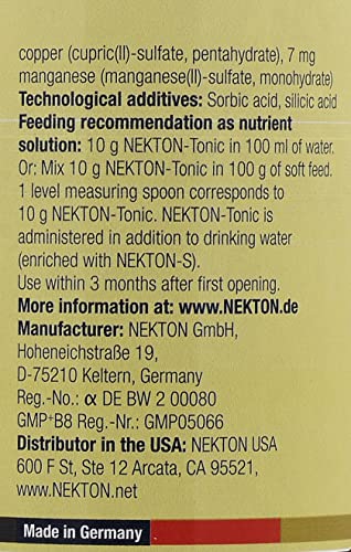 Nekton Tonic-K Restorative Supplement for Seed-eating Birds 500g, (1.1Lb)