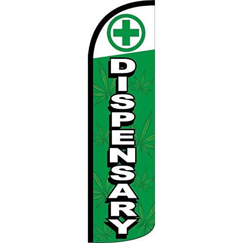 NEOPlex -"Dispensary" 12-Foot King Size Windless Swooper Feather Business Flag (Flag Only)