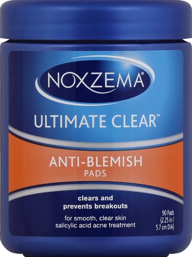 Noxzema Ultimate Clear Face Pads Clears & Prevents Acne Anti-Blemish Made with Over 60% Alcohol 90 Count