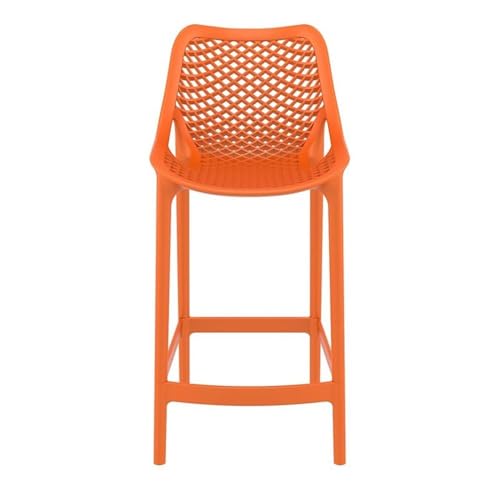 Home Square Patio Counter Stool in Orange Finish - Set of 2