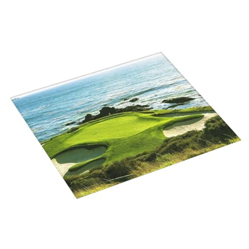 Beach Golf Course Printed Kitchen Dish Drying Mat, Ultraabsorbent Microfiber Dishesdrainer Mats By,Super Absorbent Dish Drying Pads Counter Mat 16" X 18"