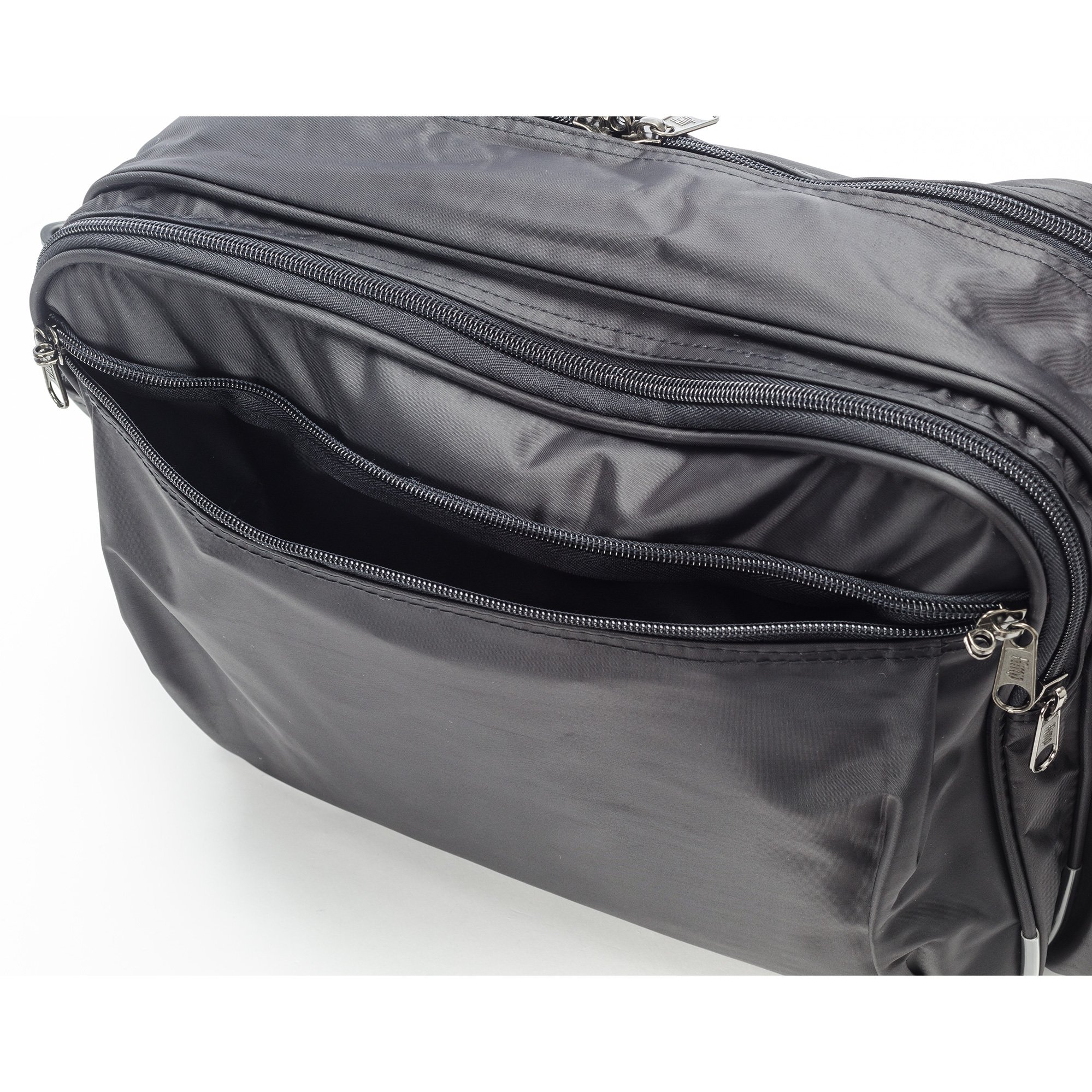 Hopkins Medical Products Original Home Health Shoulder Bag, 70D Waterproof Nylon, Fold-Down Compartment for Easy Access, Adjustable Straps, 14x11x7 inch, Black