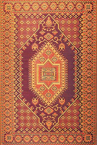 Mad Mats® Outdoor Rug, Reversible Plastic Mat for Patio, Porch, Deck, Kitchen & Bath, Oriental Turkish, 5' x 8', Rust