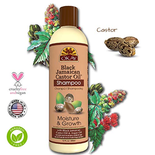 Okay Jamaican Castor Oil Moisture Growth Shampoo, Black, 12 Ounce by Okay