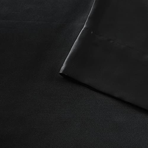 Madison Park - SHET20-173 Satin Wrinkle-Free Luxurious and Silky with 16" Deep Pocket 6 Piece Durable Sheet Set, Queen, Black