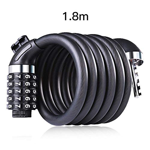 Bicycle Lock Bike Bicycle Letters Code Lock Steel Wire Security Anti Theft Bicycle Cable Lock Road Motorcycle Bicycle Accessories-.m Bike Lock (Color : 1.5m) (Color : 1.8m)