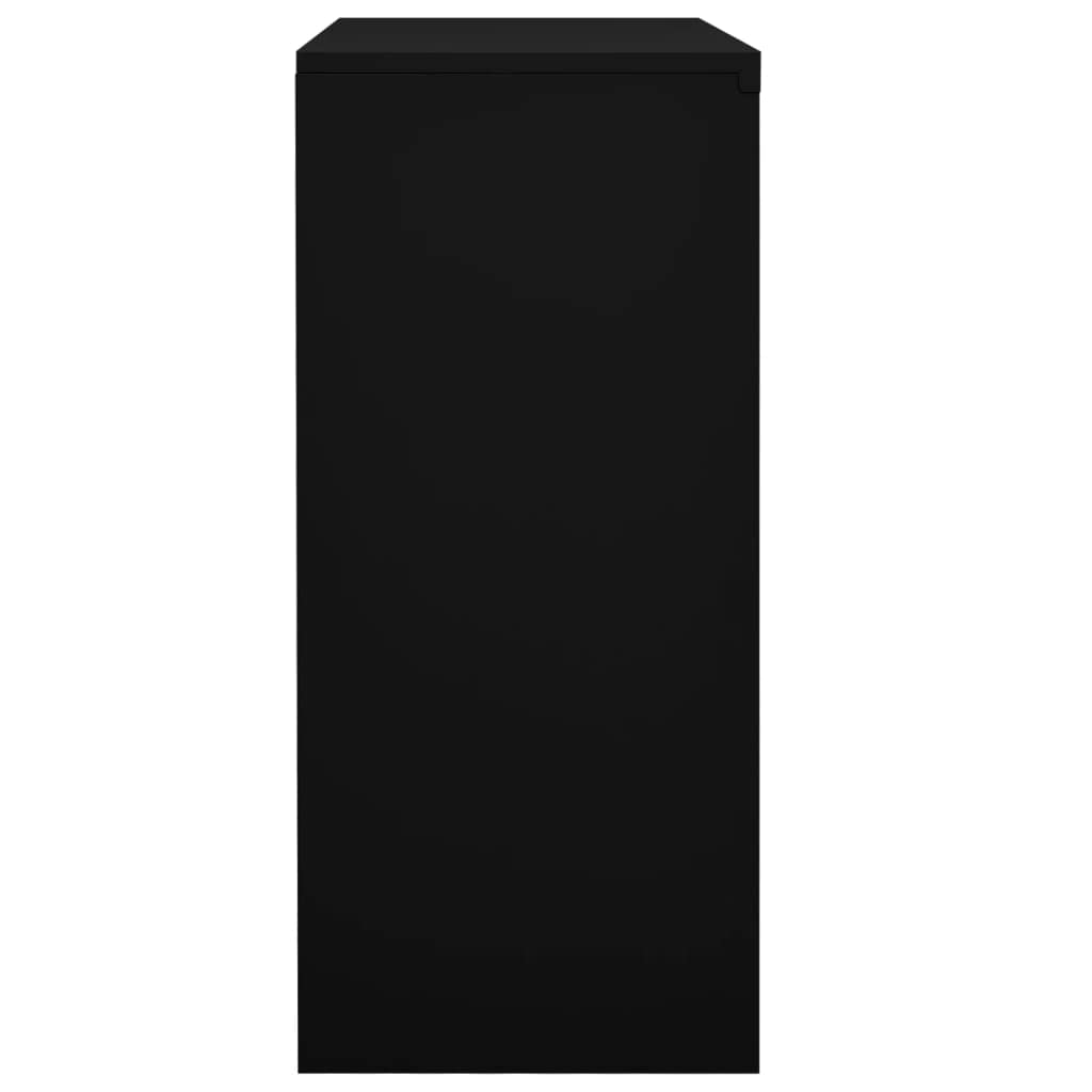 vidaXL Steel Office Cabinet - 35.4"x15.7"x35.4" - Versatile Storage Solution with Adjustable Shelves and Sliding Door - Ideal for Office Use - Black