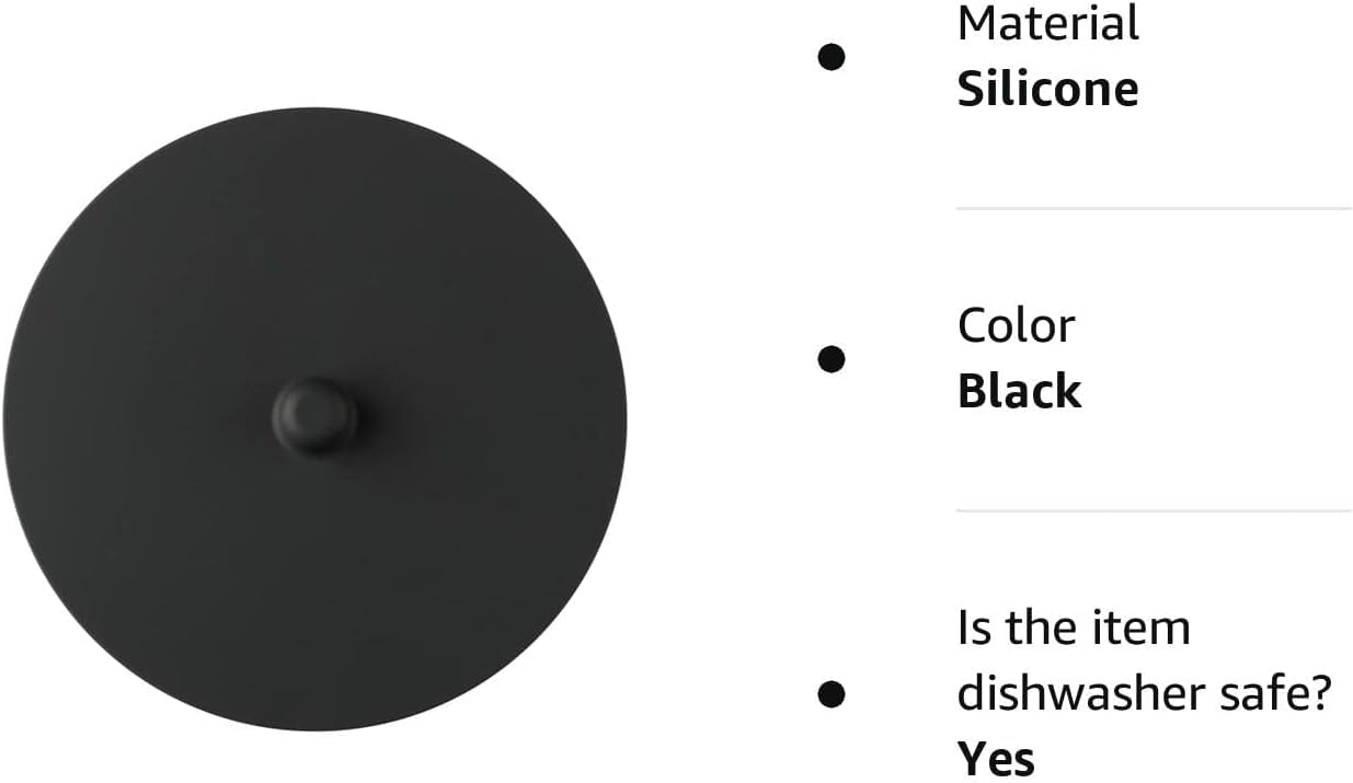 Carrotez Silicone Cup Cover Lids, 4.3 Inch Mug Covers, Reusable Silicone Coffee and Tea Cup Lids, 1 pc - Black