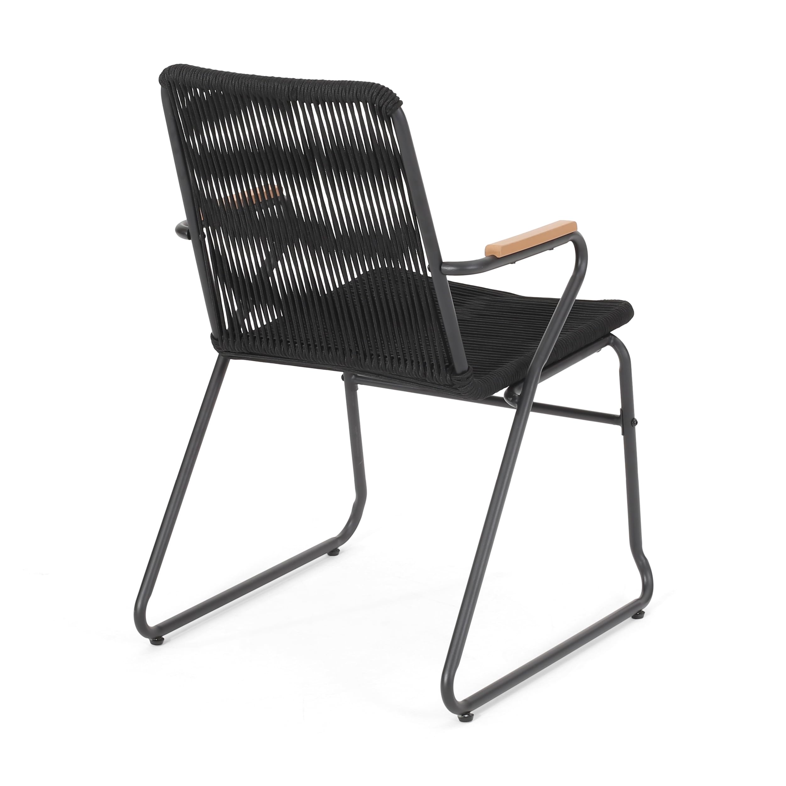 Christopher Knight Home Modern Rope Weave Club Chair (Set of 2), Black and Natural