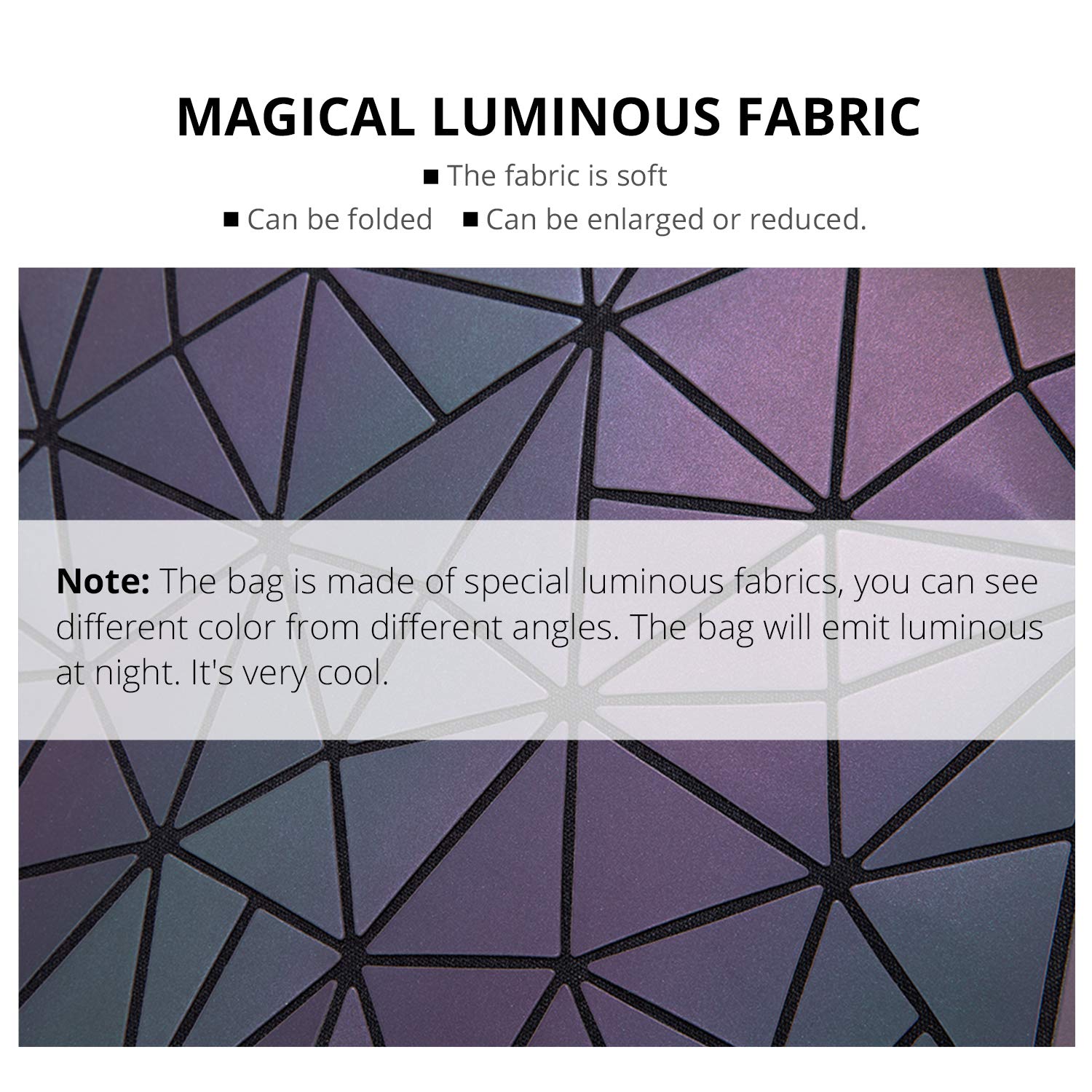 LOVEVOOK Geometric Luminous Purses and Handbags for Women Holographic Reflective Crossbody Bag Wallet