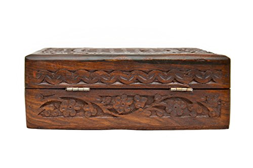 New Age Source The Carved Wood Box Flower of Life