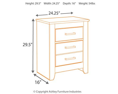 Signature Design by Ashley Brinxton Urban Contemporary 2 Drawer Nightstand, Charcoal