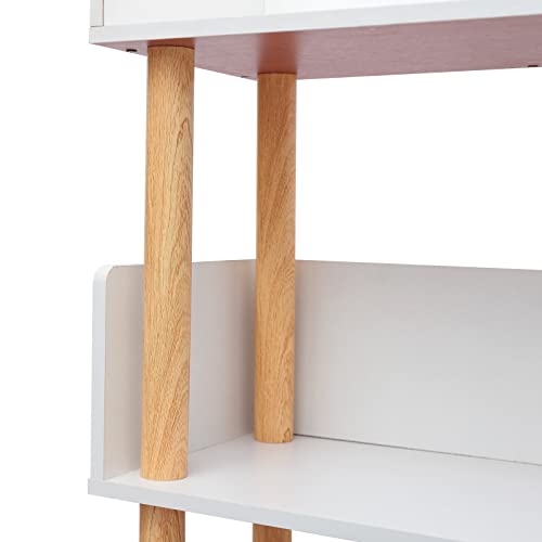 Gdrasuya10 5 Tier Tall White Bookshelf Bookcase, Free Standing Bookshelf Bookcase Open Book Shelves Modern Bookcase Display Storage Organizer for Bedroom Living Room