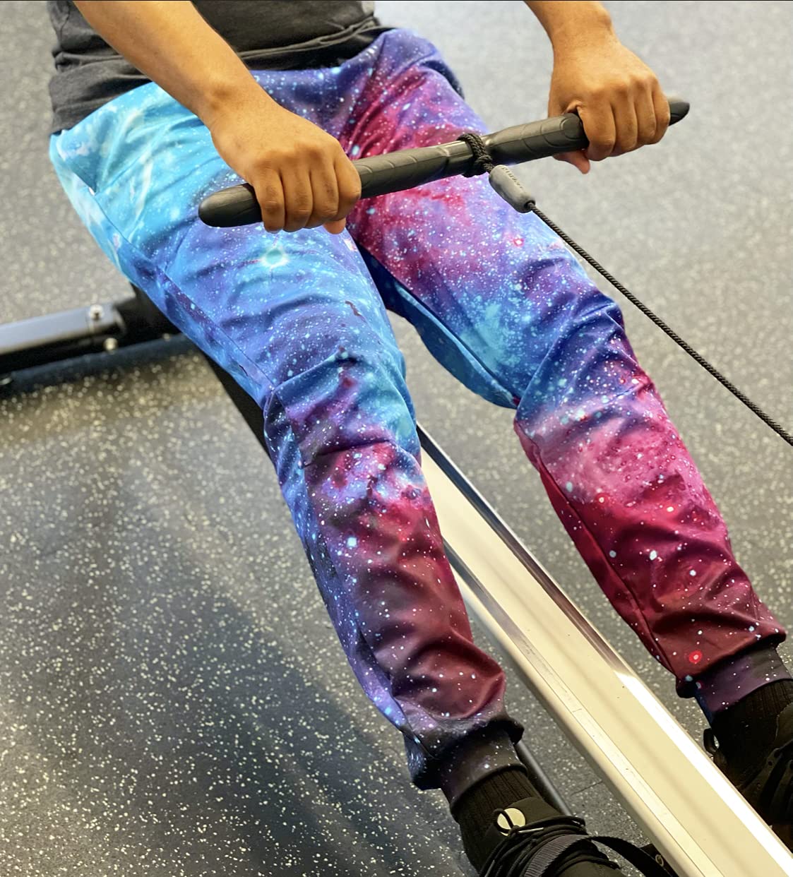 Belovecol Bright Galaxy Sweatpants for Men Novelty 3D Print Jogger Pants with Pocket Active Stretchy Sweat Pant Trousers L