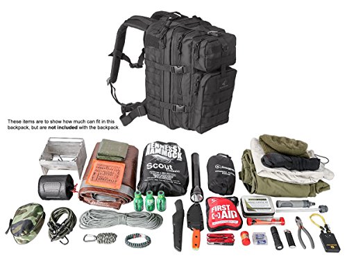 Exos Bravo Tactical Assault Hiking Camping Backpack Rucksack Bug Out Bag Daypack MOLLE Equipped Hydration Pack Compatible
