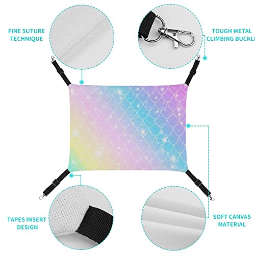 Gradient Star Fish Scales Pet Hammock Bed Guinea Pig Cage Hammock Small Animal Hanging Bed for Ferret, Chinchilla, Puppy and Other Small Animals