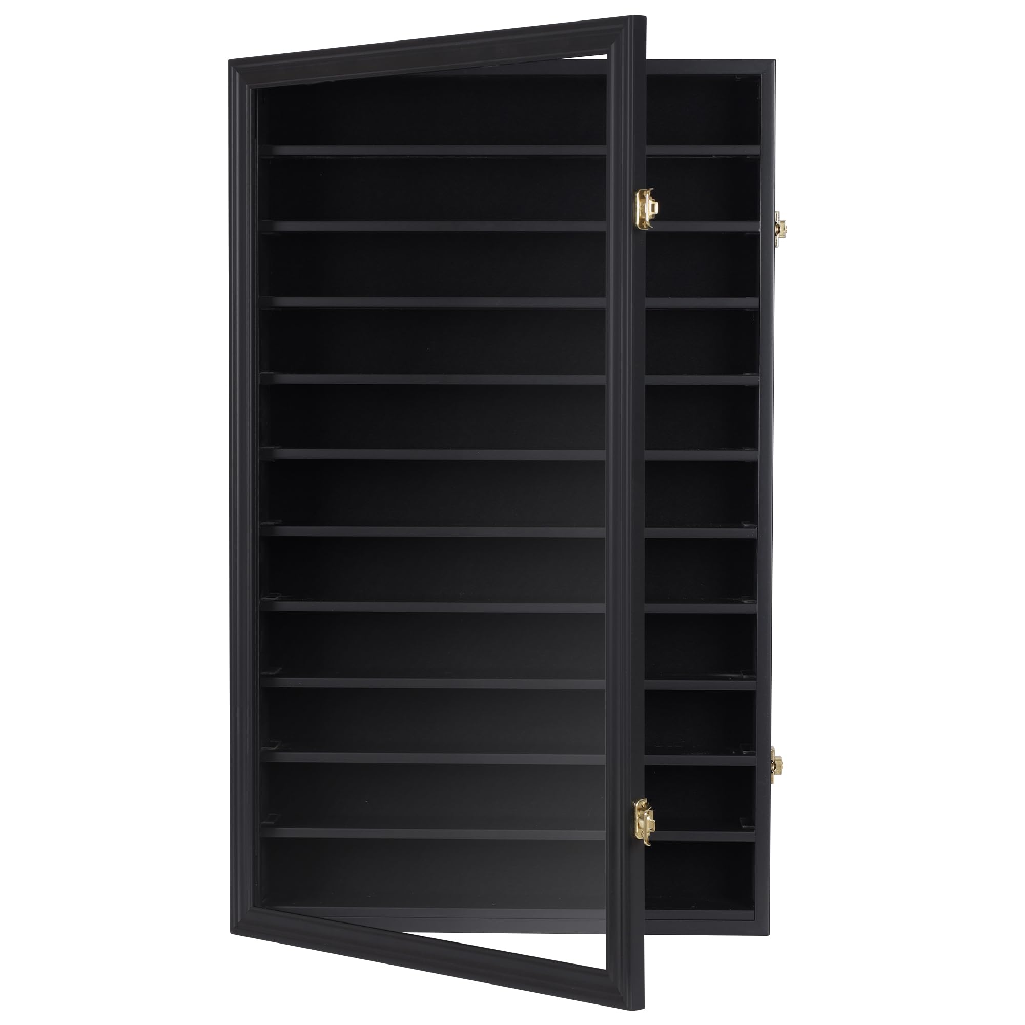 Hot Model Toys Cars Diecast Display Case Cabinet Wall Rack Compatible with Wheels and Matchbox Cars 1/64-1/43 Scale, 26.5" H X 16" W X 3.25" D Black Color Frame