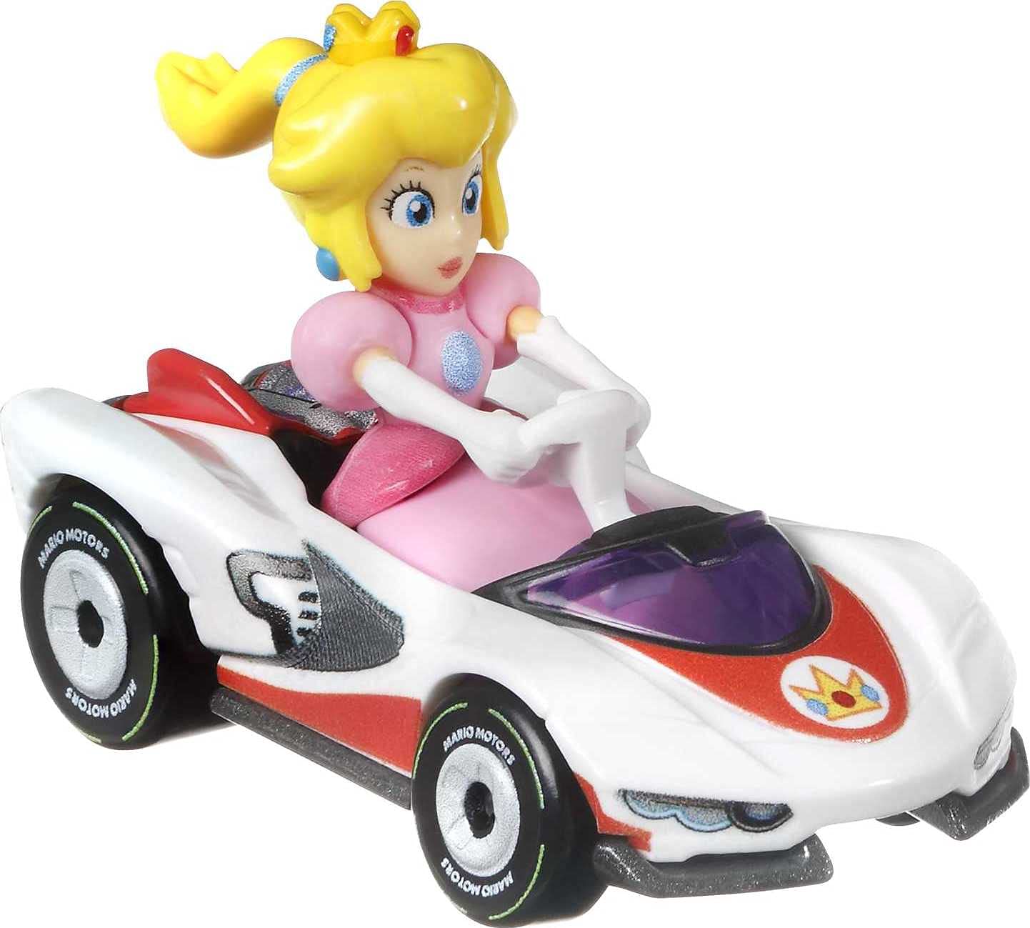 Hot Wheels Mario Kart Toy Vehicle 4-Pack, Collectible Set of 4 Fan-Favorite Characters Includes First-Appearance Orange Shy Guy