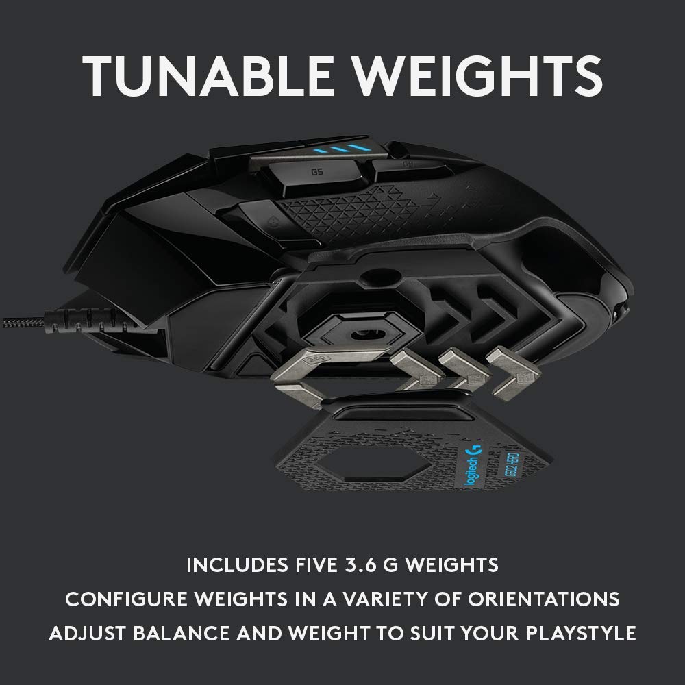 Logitech G560 LIGHTSYNC PC Gaming Speakers with Game Driven RGB Lighting Bundle with Logitech G502 Hero High Performance Gaming Mouse