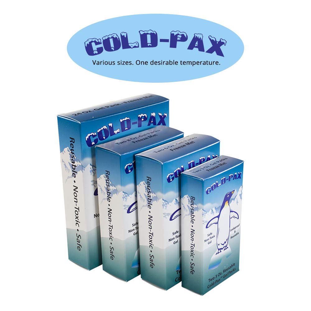 GMS Cold Pax Ice Pack Reusable 4 Pack - Extra Cold Ice Pack Replacements - 3 oz Multipurpose Gel Packs for Aches, Pains, Bruises, Sores, Coolers, Lunch Boxes, and Medical Purposes