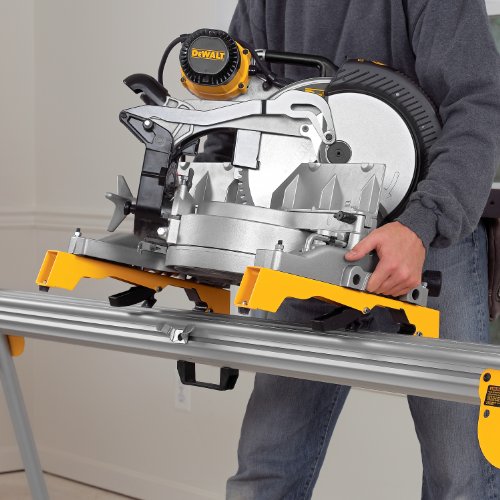 DEWALT Miter Saw Mounting Brackets, 2 Pack, 12 inch Blade Length, Retractable Clamps (DW7231),Yellow