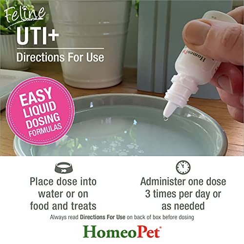 HomeoPet UTI Plus Urinary Tract Infection, Urinary Tract Support for Cats, 15 Milliliters