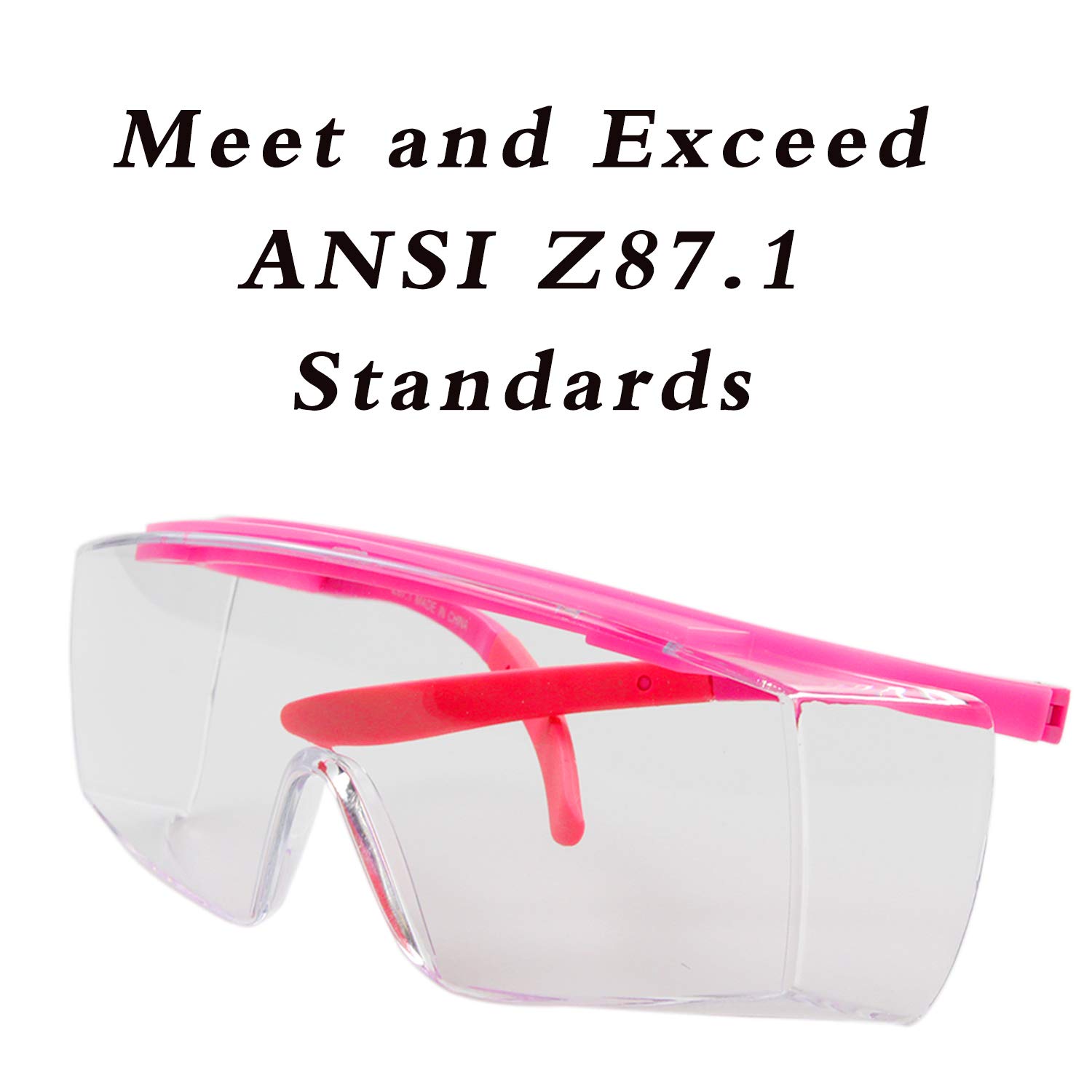 BHTOP Safety GlassesClear Anti-Fog Goggles Over-Spec Glasses Protective Eye Wear Industrial Approved Wide-Vision