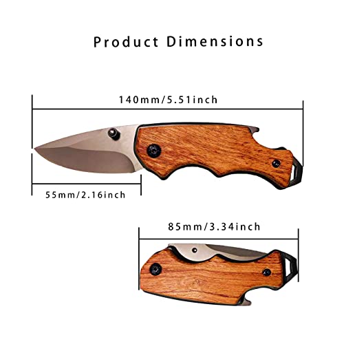 ESaure Camping Folding Knives,Men's Compact Pocket Knife - 3Cr13 Stainless Steel Blade - Lightweight EDC for Camping, Hiking & Fishing