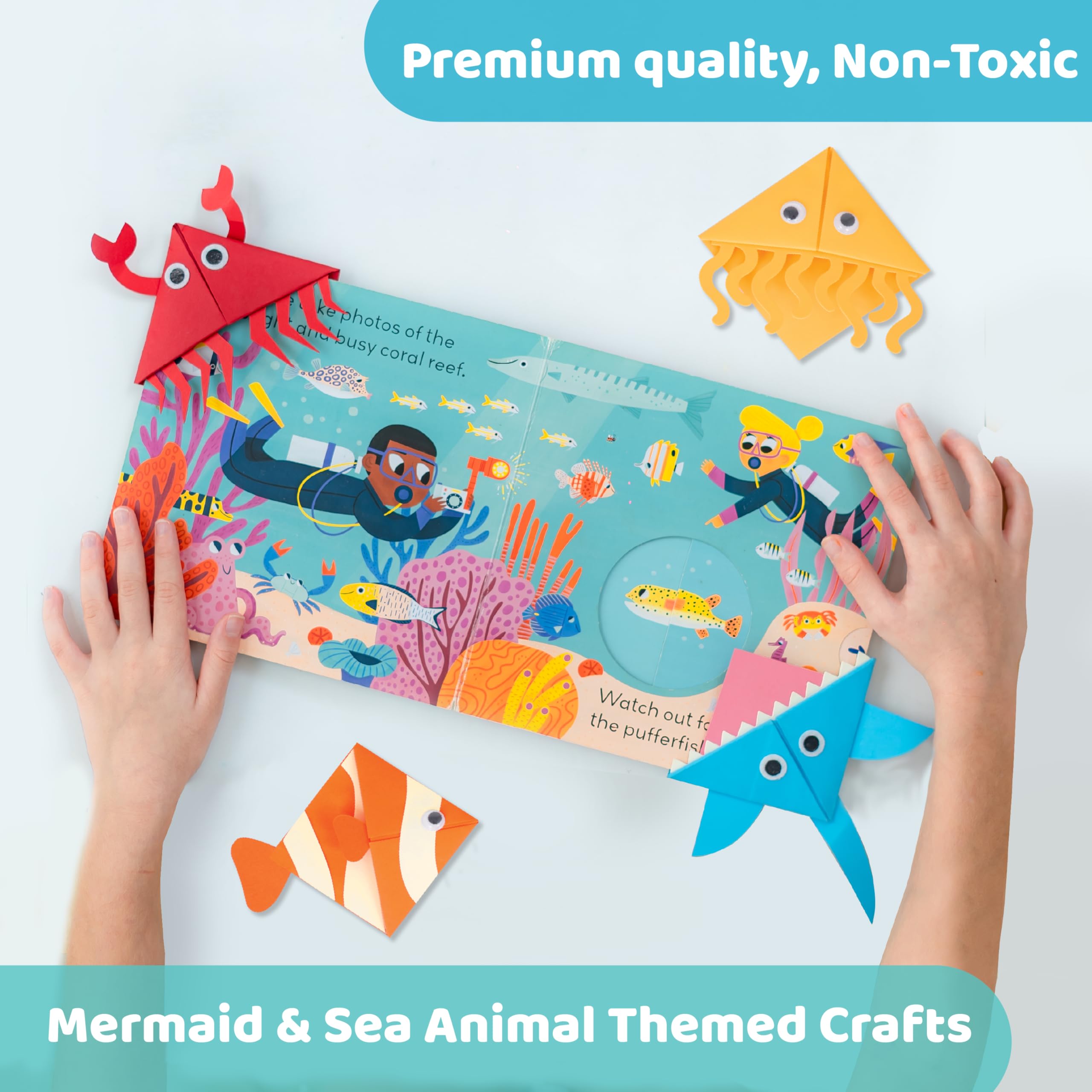 jackinthebox Under The Sea Themed Craft Kit | Includes Beautiful Felt Mermaid Sewing Kit | 6 Different Crafts-in-1 | Best Gift Girls Ages 6 to 10 Years (6-in-1)