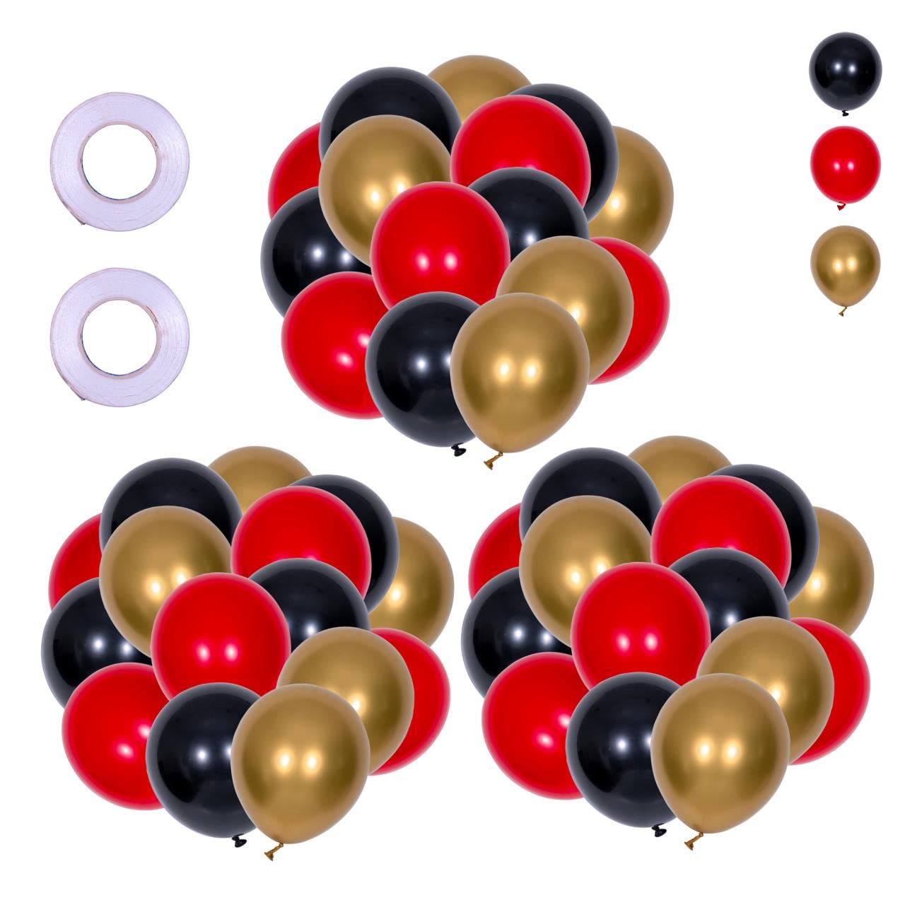MOXMAY Balloon Column Kit β Set of 2 Balloon Columns with Stand Base and Pole Balloon Tower Backdrop Decoration for Wedding Baby Shower Birthday Party 100 Balloons Included(Black Gold Red)