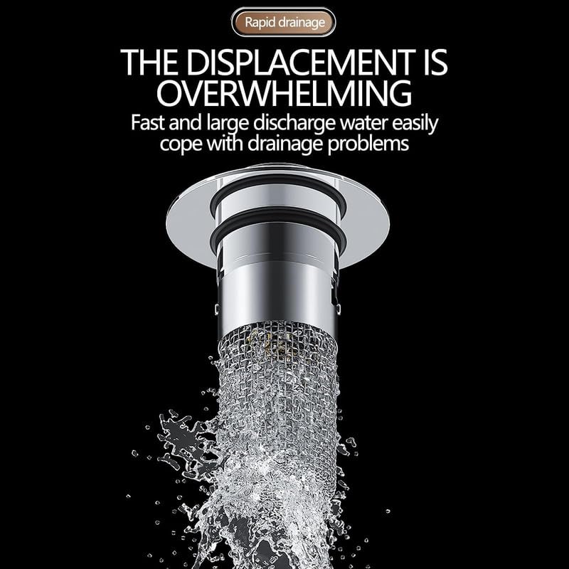 Bathroom Sink Stopper Hair Catcher,Pop Up Sink Drain Filter with Removable Stainless Steel Filter Basket Hair Catcher,Bathroom Sink Strainer,for Kitchen,Bathtub,Sink Water Pipe and Floor Drain