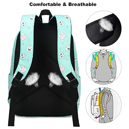 Esfoxes Frog Girls Backpack for Elementary Middle School, Kids Teens School Bag Women College Bookbag Laptop Backpacks