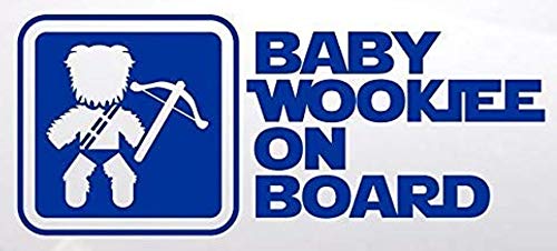 Baby Wookie On Board Decal Vinyl Sticker Auto Car Truck Wall Laptop 7" Wide - Blue Color